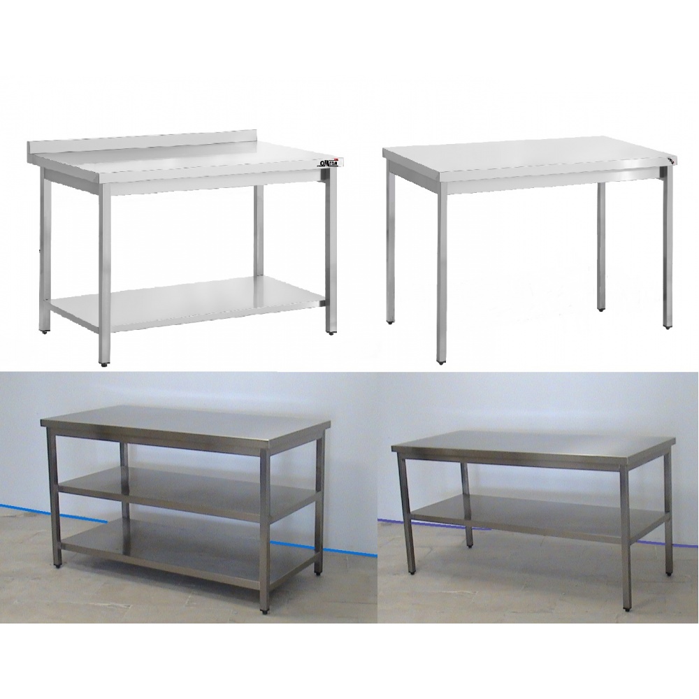 Stainless Steel Tables Omega One, Tables with Legs and Shelf ...